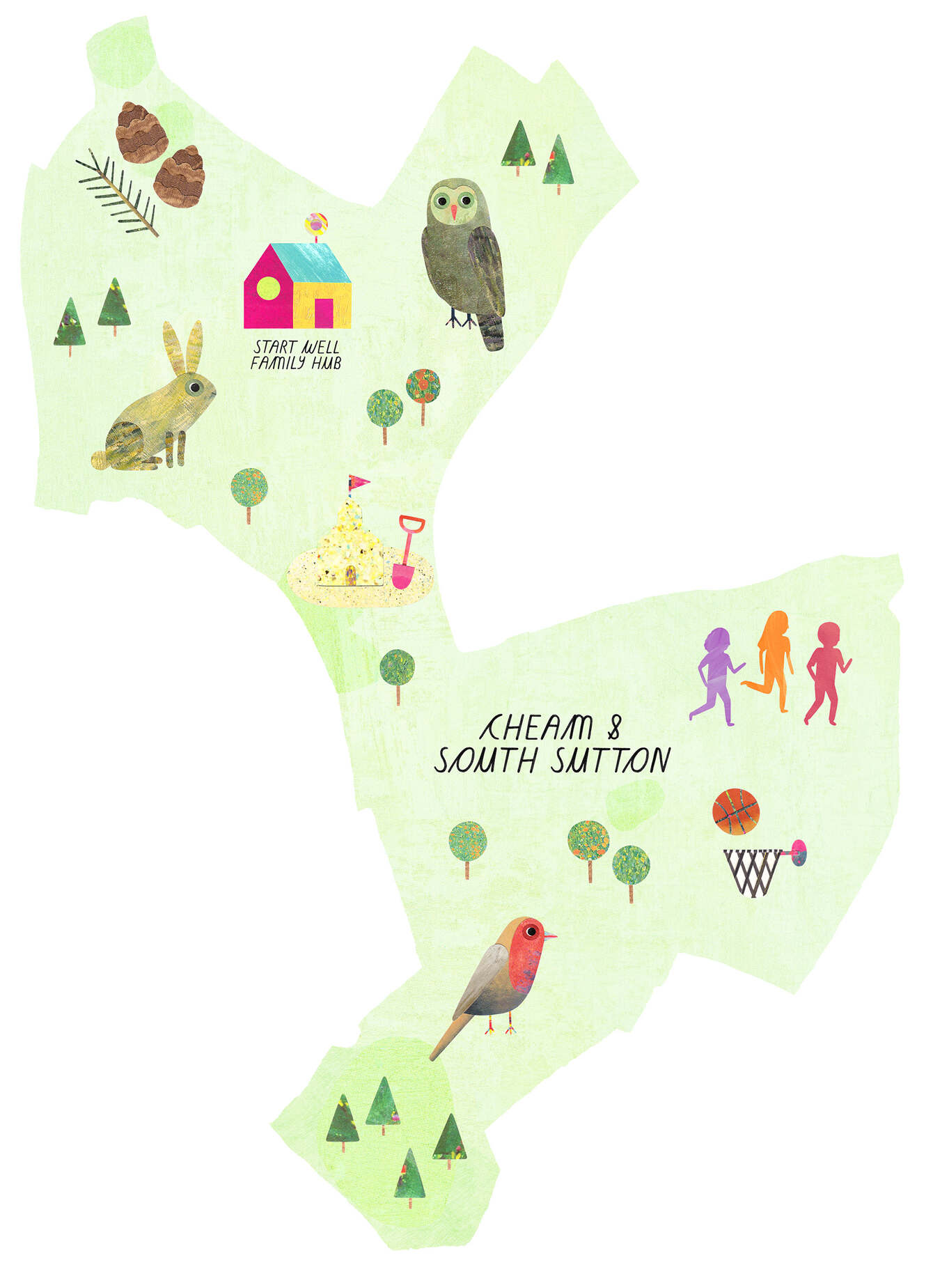 Sutton Council Map - Lianne Harrison Illustration