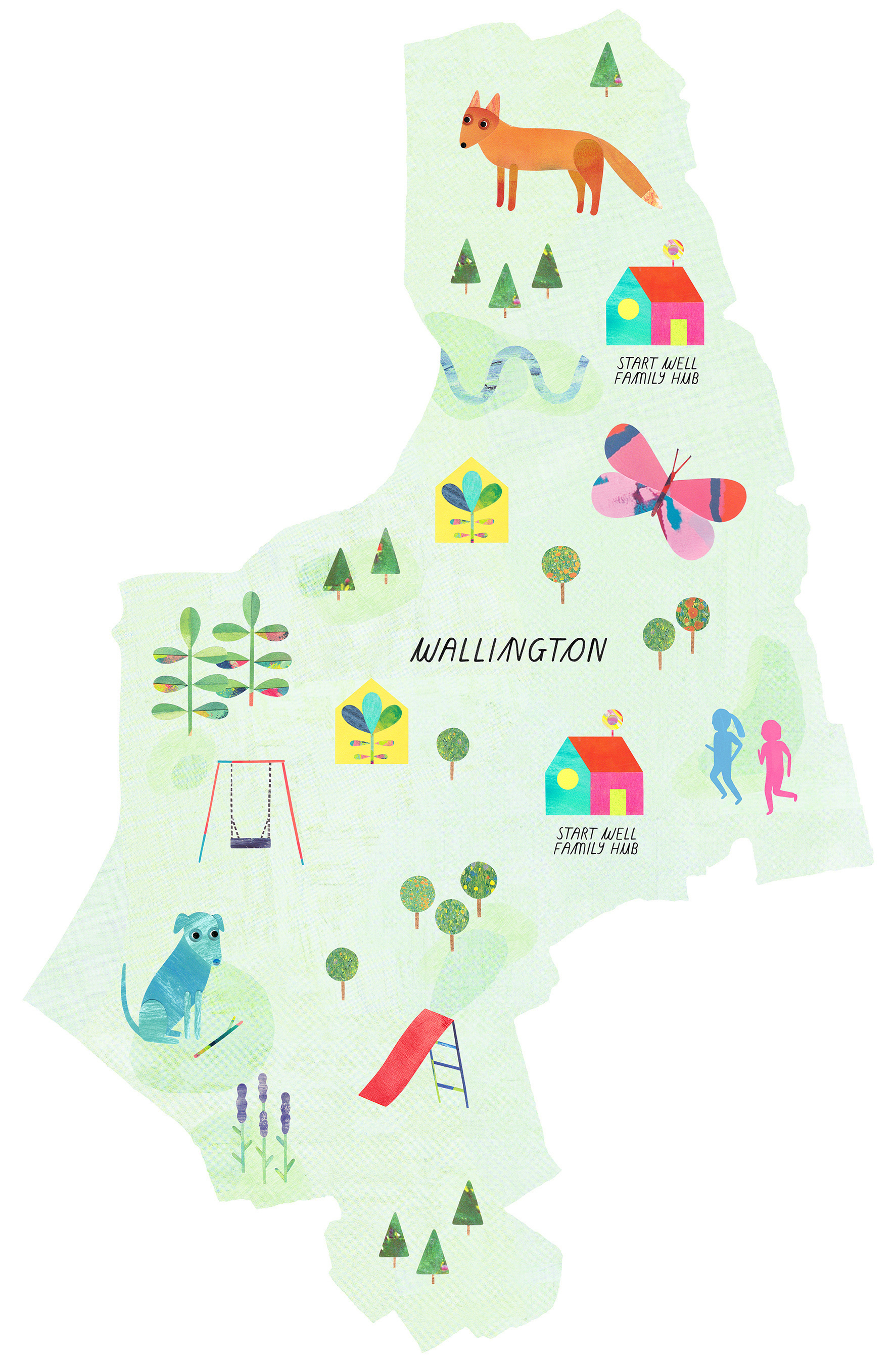 Sutton Council Map - Lianne Harrison Illustration