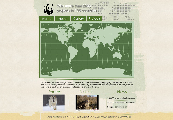 WWF Website Layout - CurtisDesign