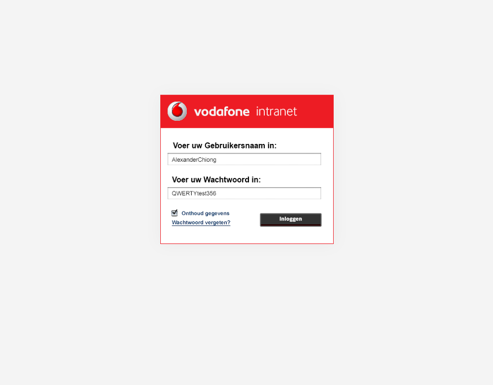 Vodafone Intranet Redesign - Portfolio of Alexander Chiong