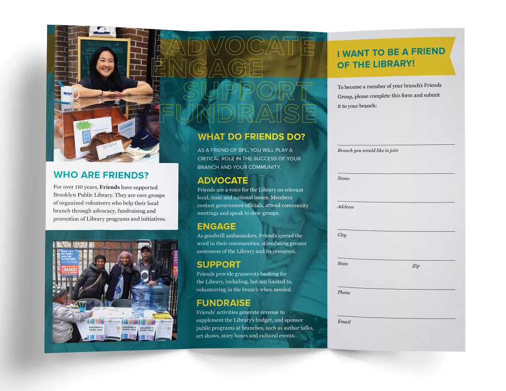 Brochure & Postard for Friends of Brooklyn Public Library - Maddie ...