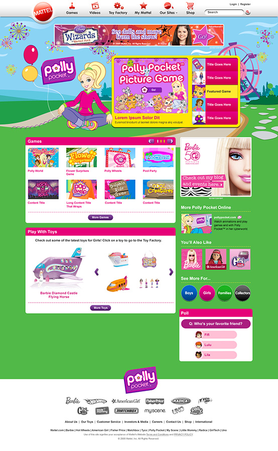 Mattel.com Redesign - Alex Louie - Freelance Interactive Designer (UX + UI)