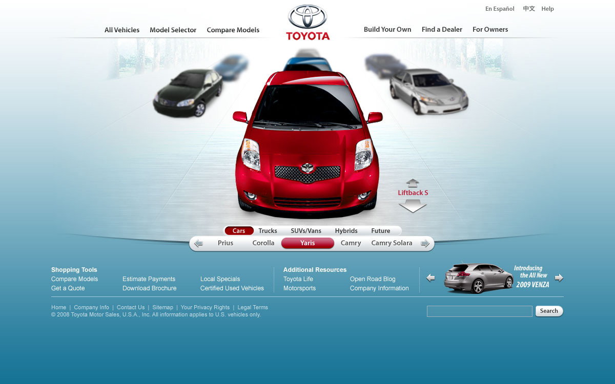 Toyota.com Concepts - Alex Louie - Freelance Interactive Designer (UX + UI)
