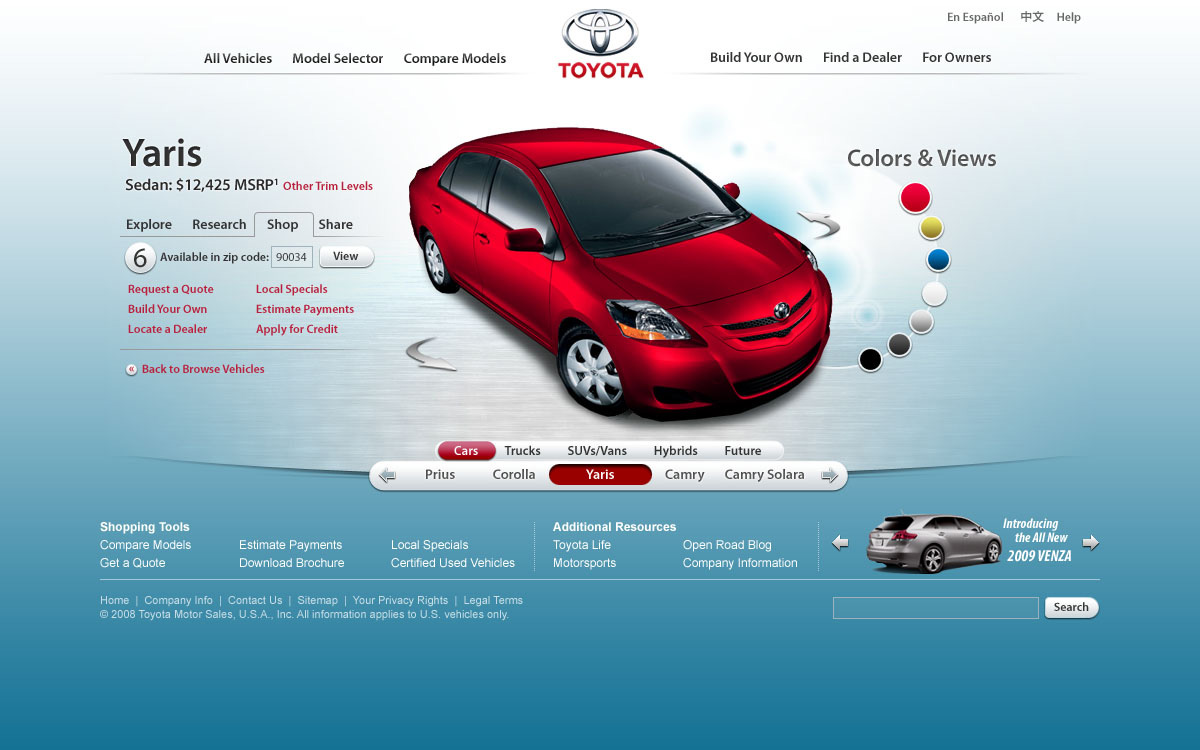 Toyota.com Concepts - Alex Louie - Freelance Interactive Designer (UX + UI)