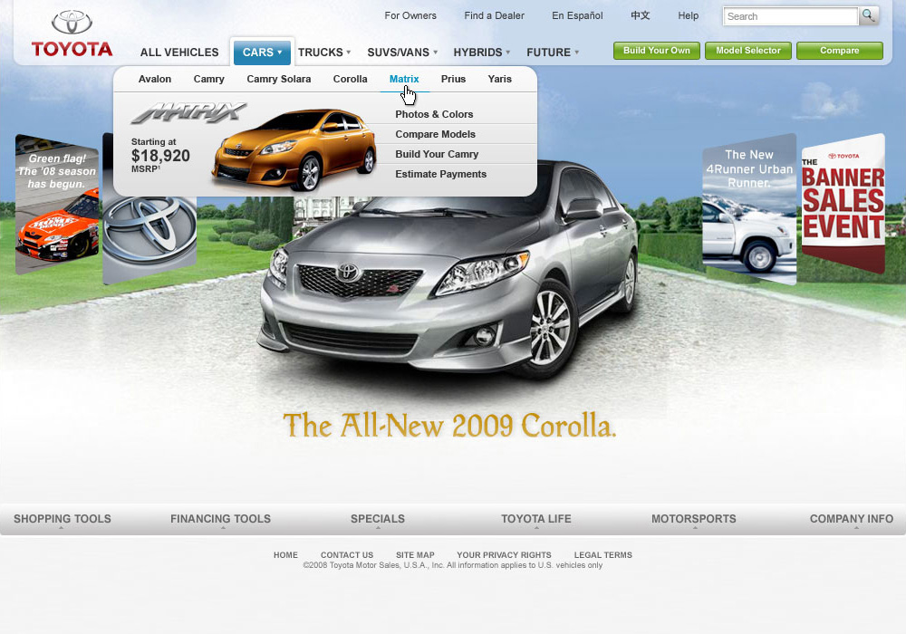 Toyota.com Concepts - Alex Louie - Freelance Interactive Designer (UX + UI)