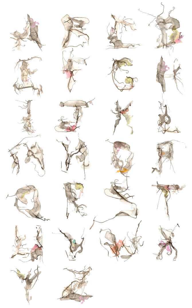 Paint and ink alphabet - Alice Taylor Design
