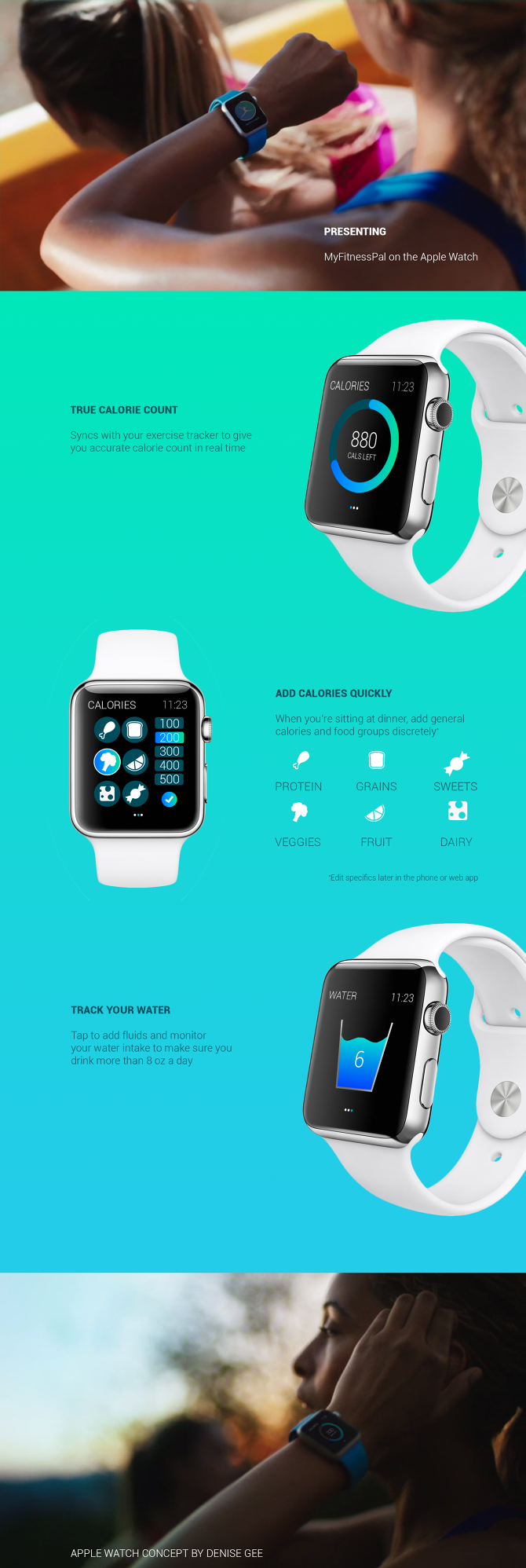 MyFitnessPal Apple Watch Concept - Denise Gee Designs