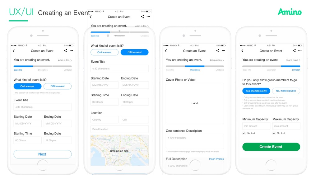 Amino Events (a practice) - zhoulailai