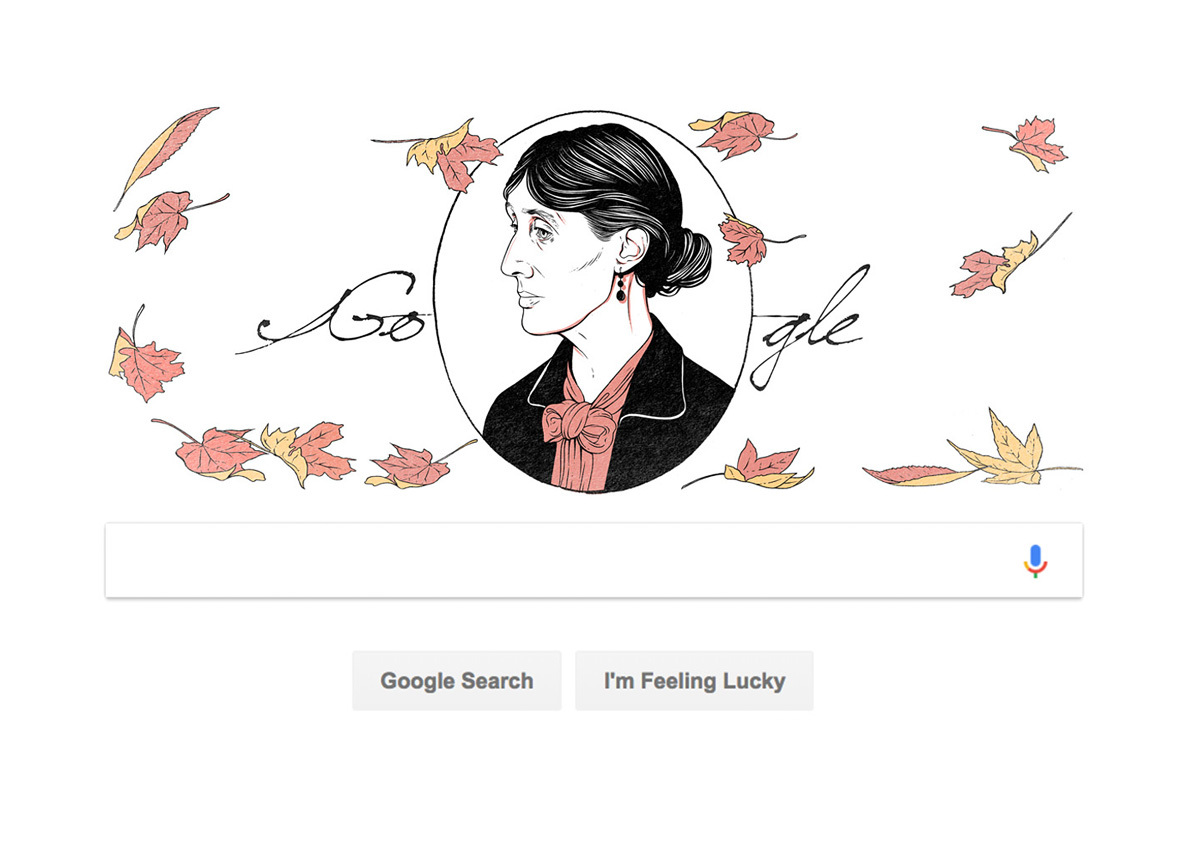 Virginia Woolf - Google Doodle - Louise Zergaeng Pomeroy: Illustration