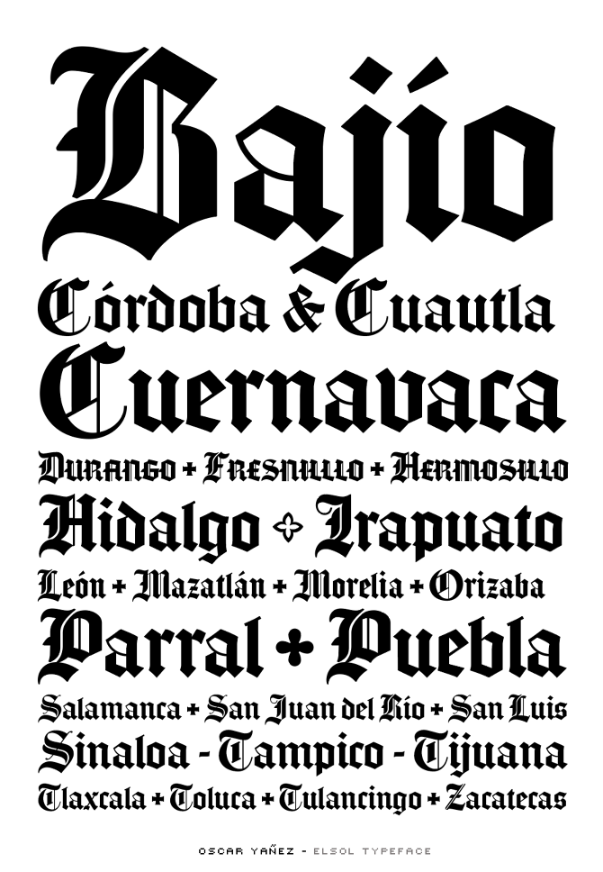 El Sol typeface - OSCAR YÁÑEZ