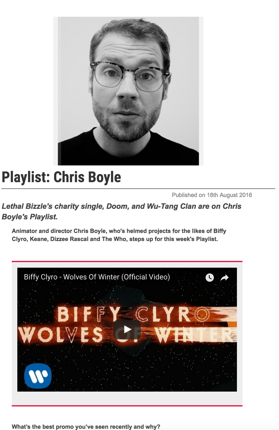 SHOTS PLAYLIST: CHRIS BOYLE - Chris Boyle