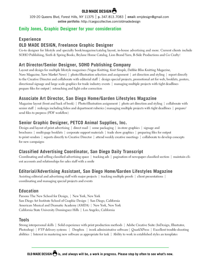 Resume - Old Made Design