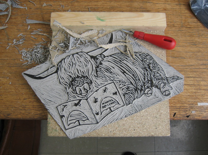Lino Cut-outs and Collagraph Plates - Naomi Jones Illustration