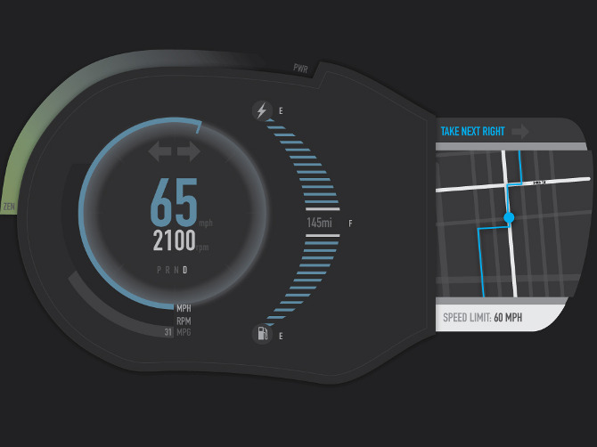 Hybrid Car Dashboard - Tanya Siadneva