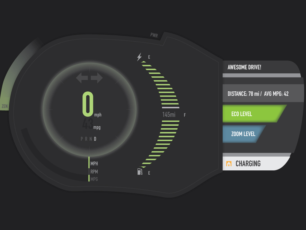 Hybrid Car Dashboard - Tanya Siadneva