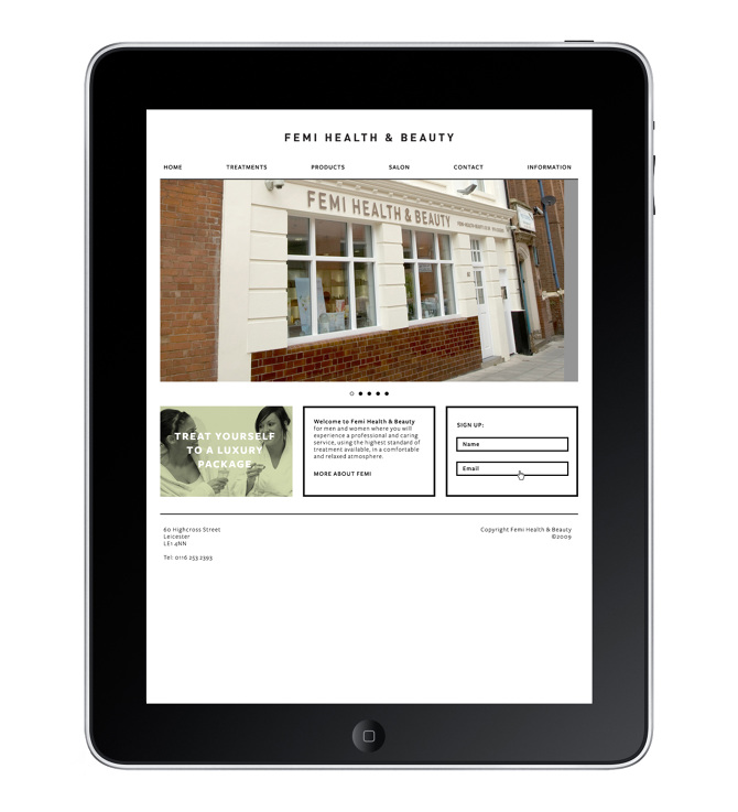 Femi Health & Beauty Salon Website - Paweł Adamek Graphic Design