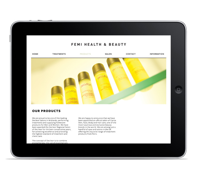 Femi Health & Beauty Salon Website - Paweł Adamek Graphic Design
