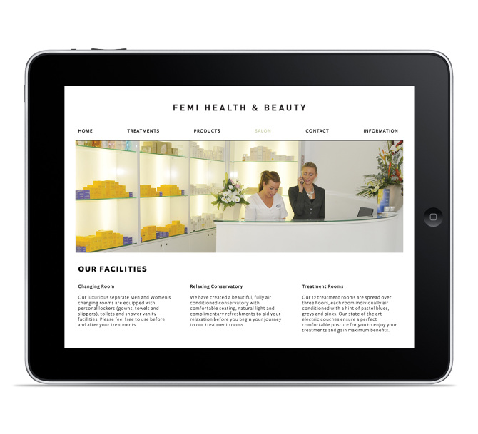 Femi Health & Beauty Salon Website - Paweł Adamek Graphic Design