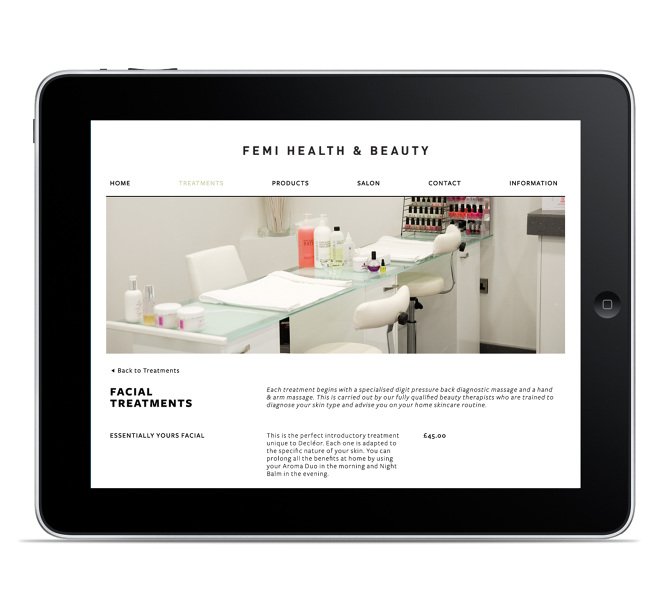 Femi Health & Beauty Salon Website - Paweł Adamek Graphic Design