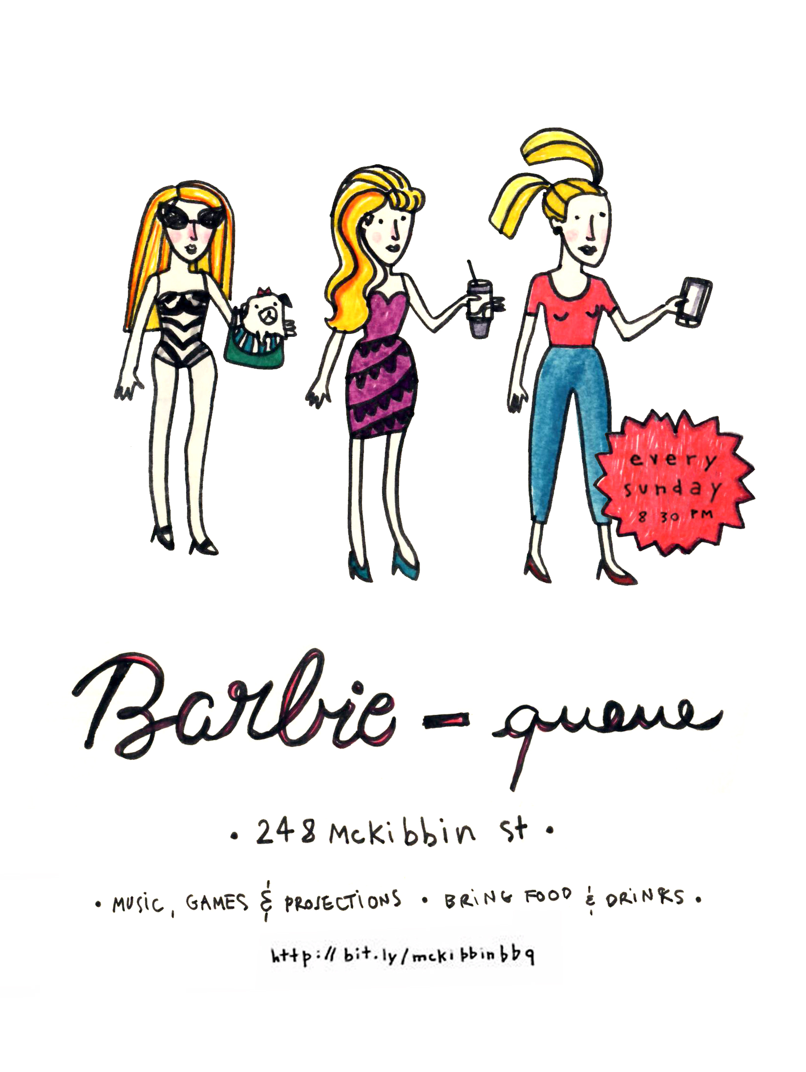 Barbie-queue - illustration portfolio