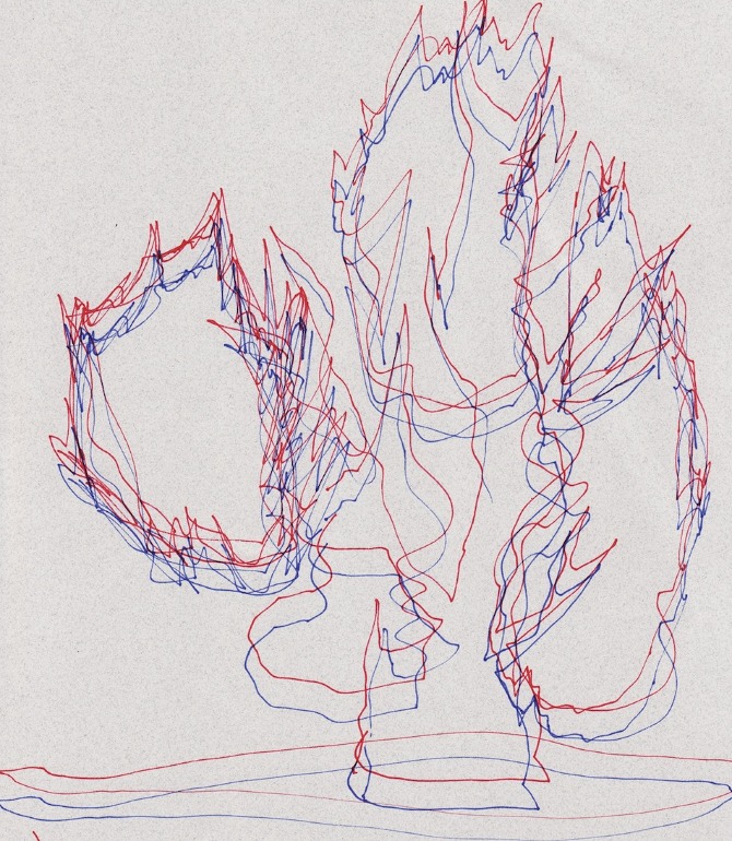 Four drawings in red and blue - STUDIO MILESKI