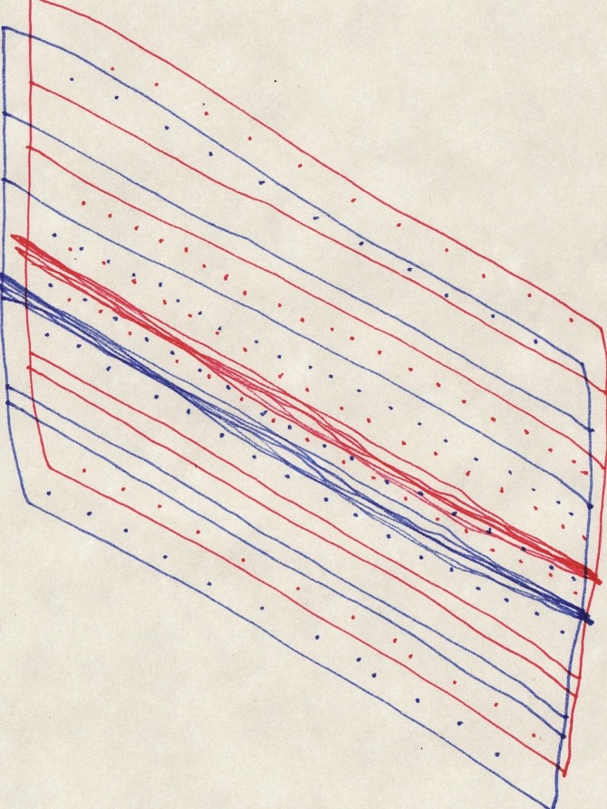 Four drawings in red and blue - STUDIO MILESKI