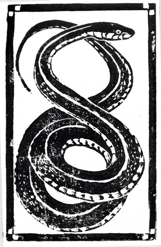 Snake - Blockprint - Zea Barker