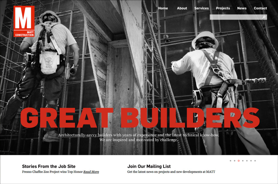 Matt Construction Website - jyeedesign.com