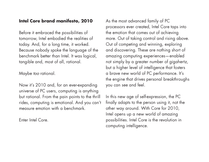 Manifesto Examples - TOM LUCENTE » WRITER AND CREATIVE DIRECTOR