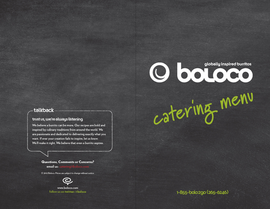 Boloco Catering Menu - Lauren Dorion
