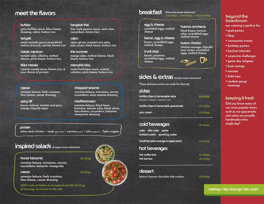 Boloco Catering Menu - Lauren Dorion