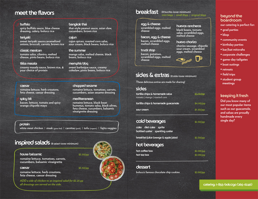 Boloco Catering Menu - Lauren Dorion