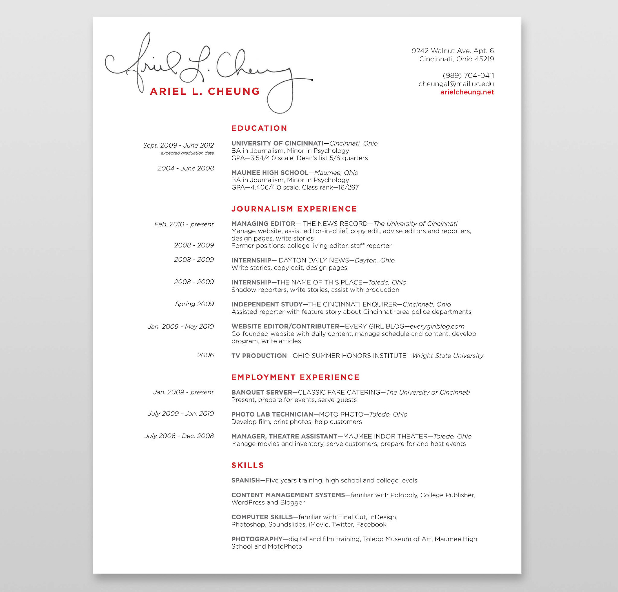 journalist branding - jamie ritzer—graphic designer