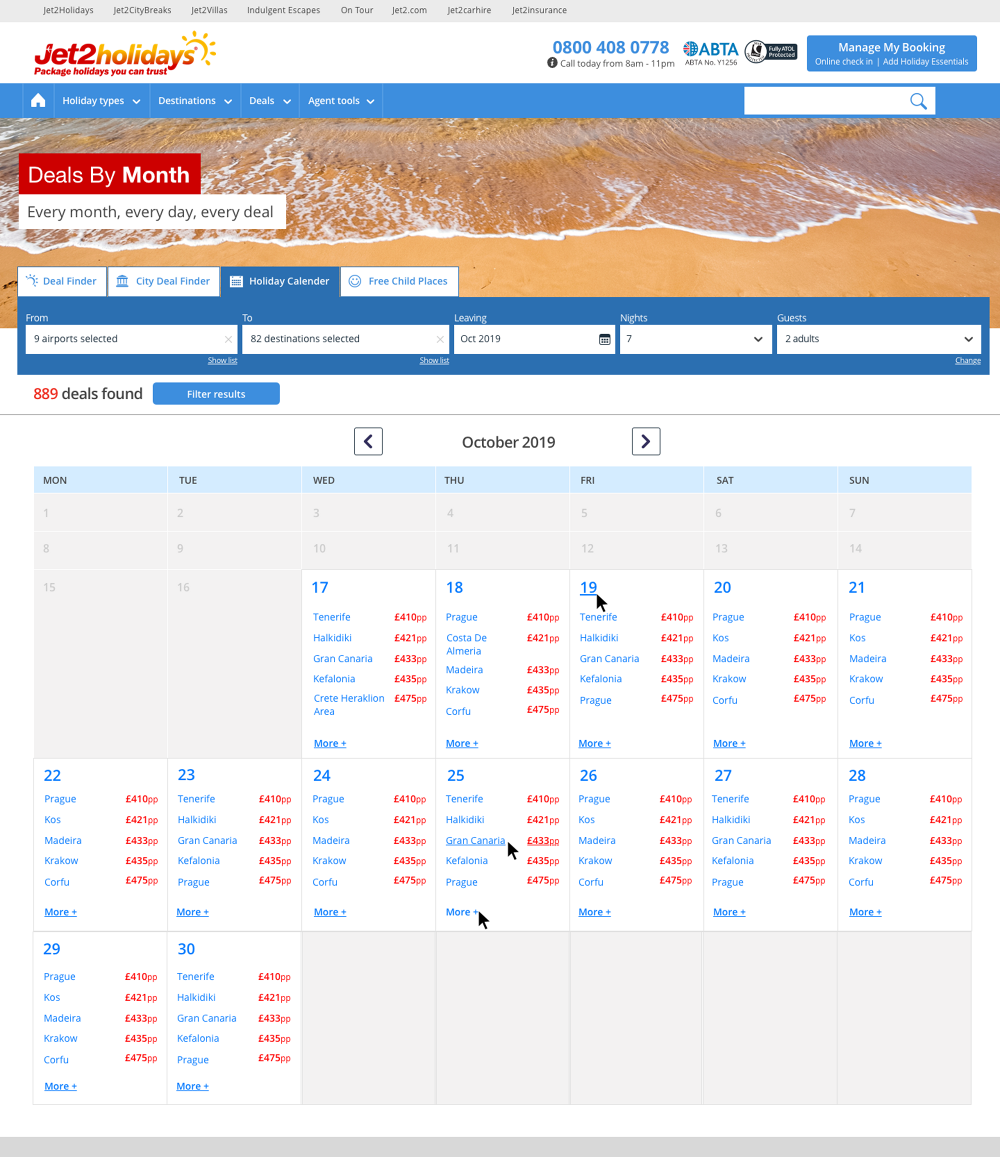 Jet2Holidays - New Dealfinder Calendar - Darren Navier - UX, Creative ...