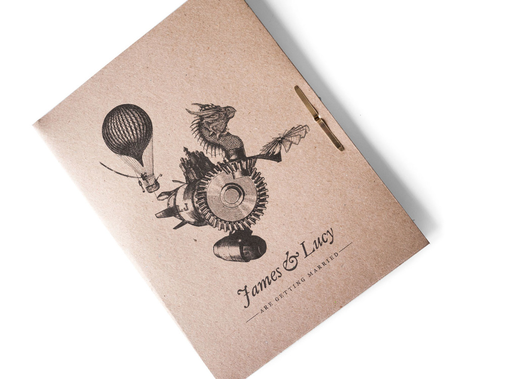 Steampunk wedding invitation - Sarah North