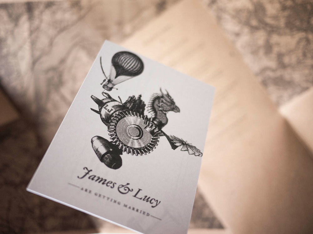 Steampunk wedding invitation - Sarah North