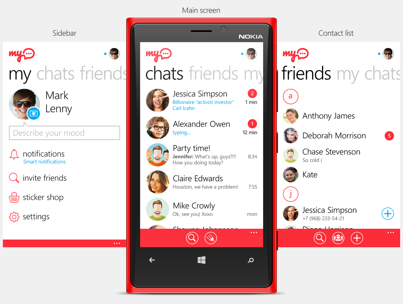 MyChat для Window Phone - simpledesign