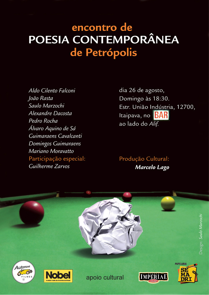 Cartaz para encontro de poesia no bar "Bar". / Poster for poetry ...