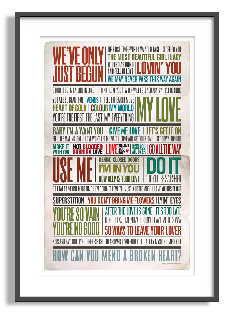 Love Story Posters for TypographyShop - The King Group