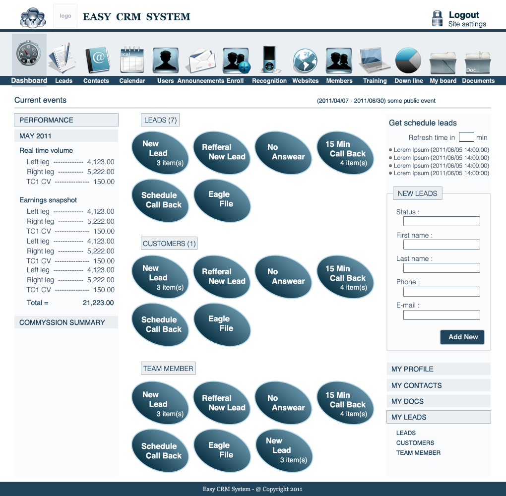 Easy CRM System - UI/UX - Marcela Neamtu | It's all about web creation...
