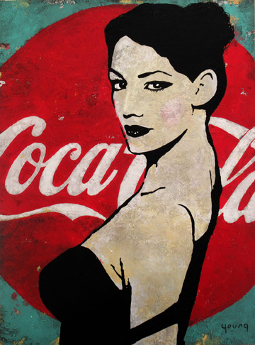 Coca Cola pin-up (40x30) - steveyoung artiste peintre