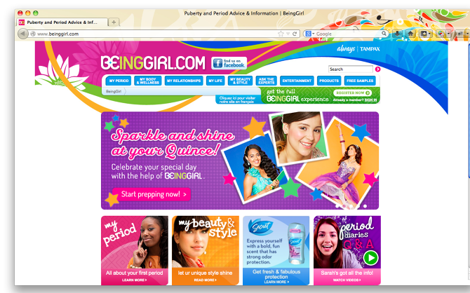 BeingGirl.com October Center Stage Units - Abigayle Peters