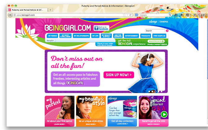 BeingGirl.com October Center Stage Units - Abigayle Peters