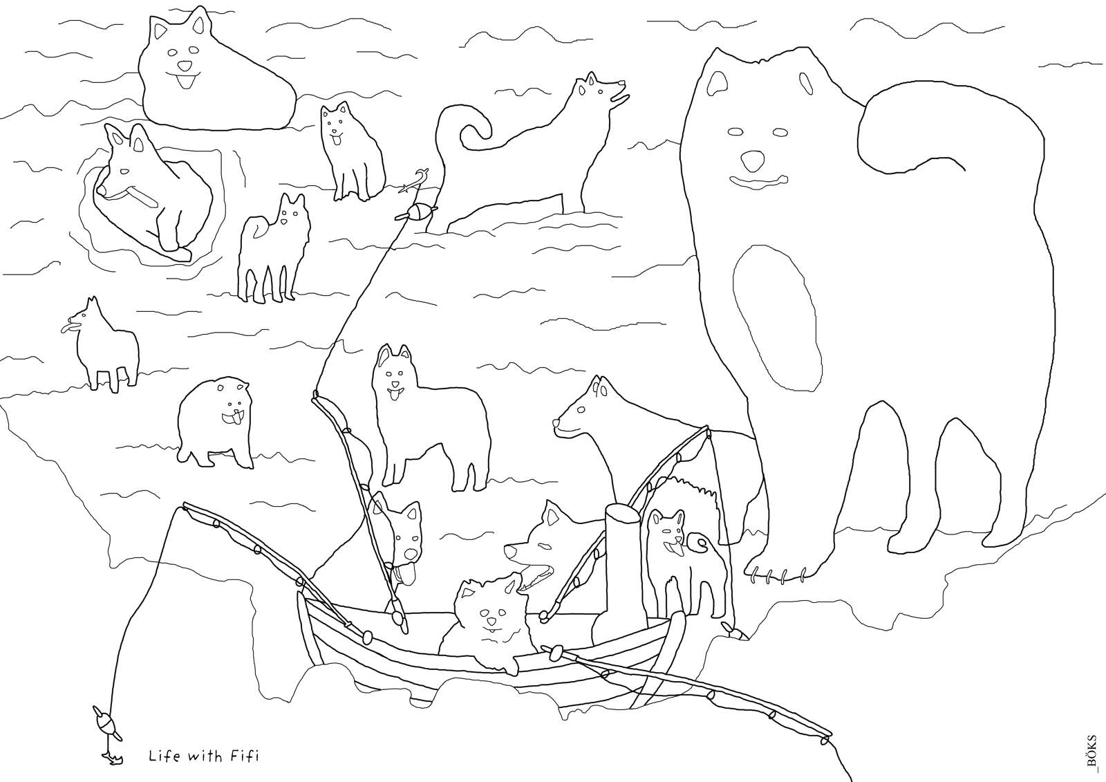 Life with Fifi - coloring- and sticker sheet - Angelica Falkeling