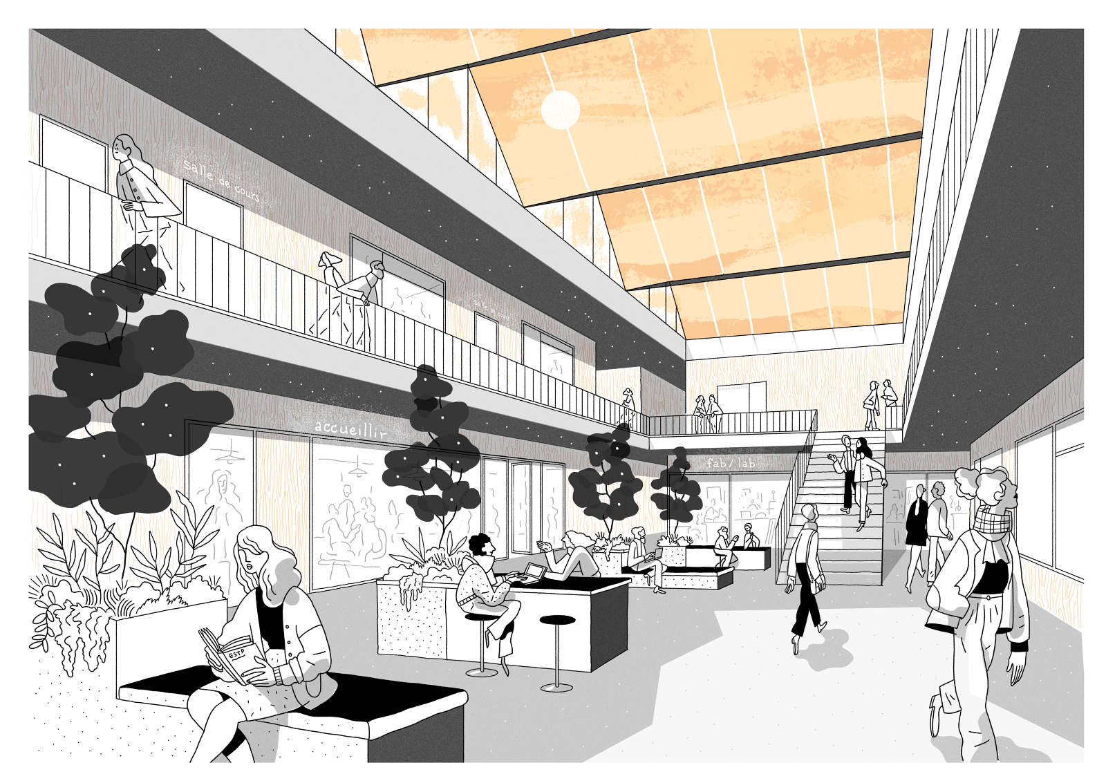 Dessins d'architecture - Intérieur - Thibaut Rassat Portfolio