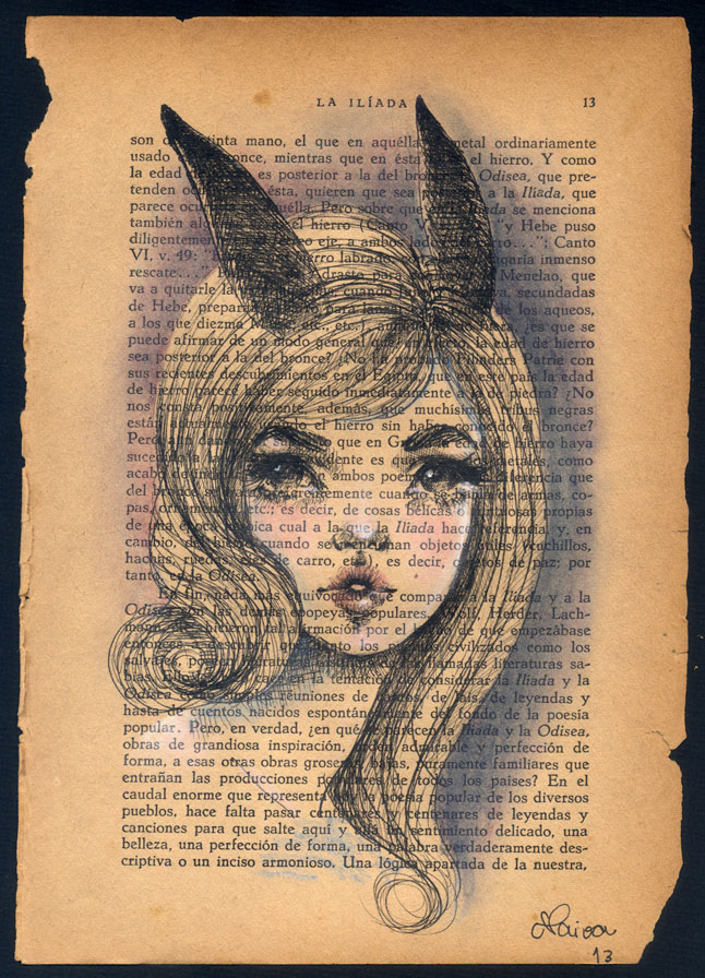 ink + book pages - Clarissa Paiva