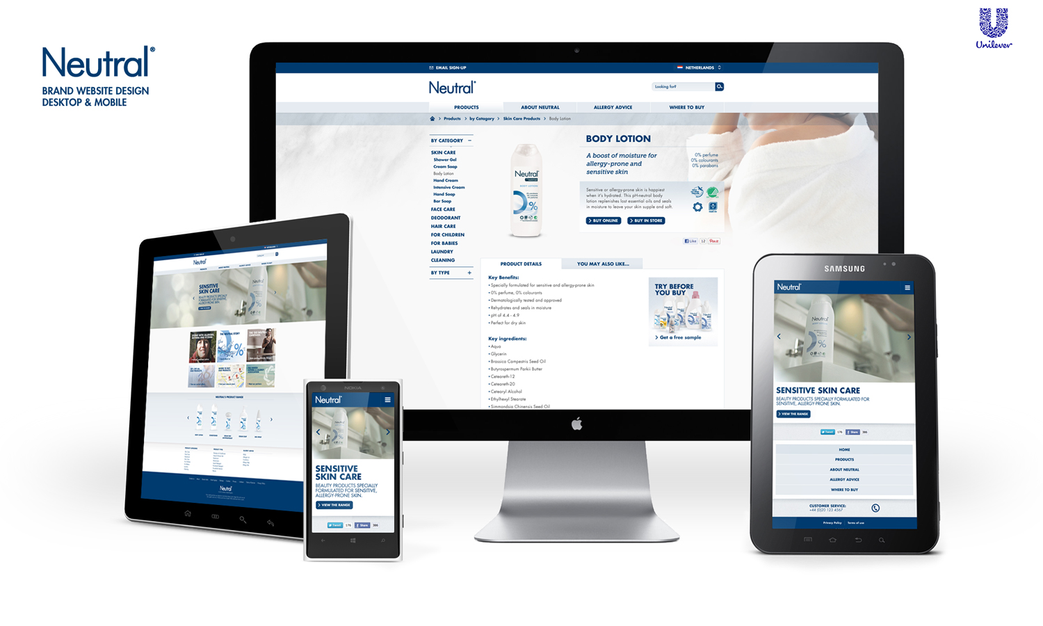 Neutral Brand Website Design (Unilever) - Caspian Rabone - Creative ...