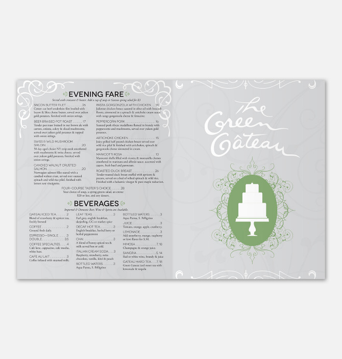 Green Gateau menu - madelynn jager