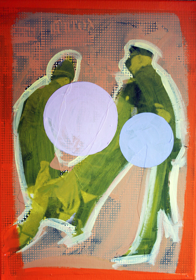 The Police - Collage, Acrylic and Spraypaint on Canvas - Marc Lawrence Art