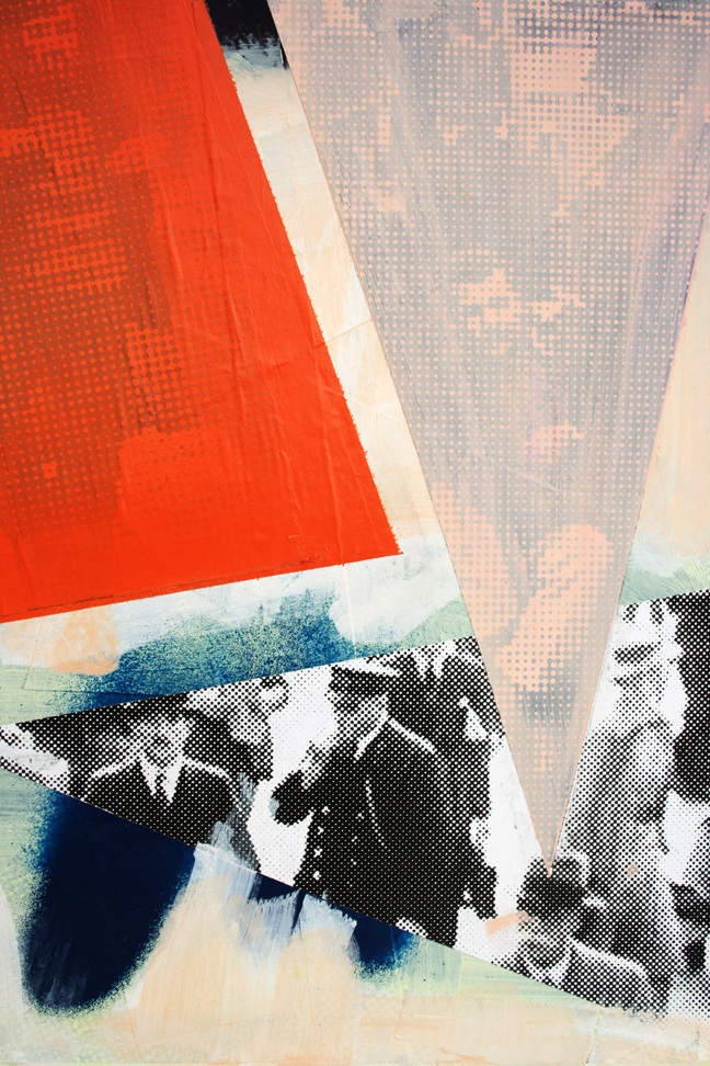 The Police - Collage, Acrylic and Spraypaint on Canvas - Marc Lawrence Art